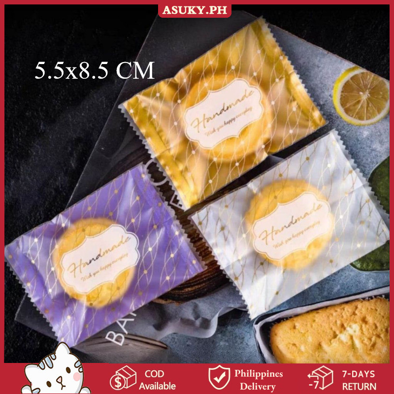100Pcs Handmade Cookie Packaging Bag Candy Plastic Bag Pouch Pastry ...