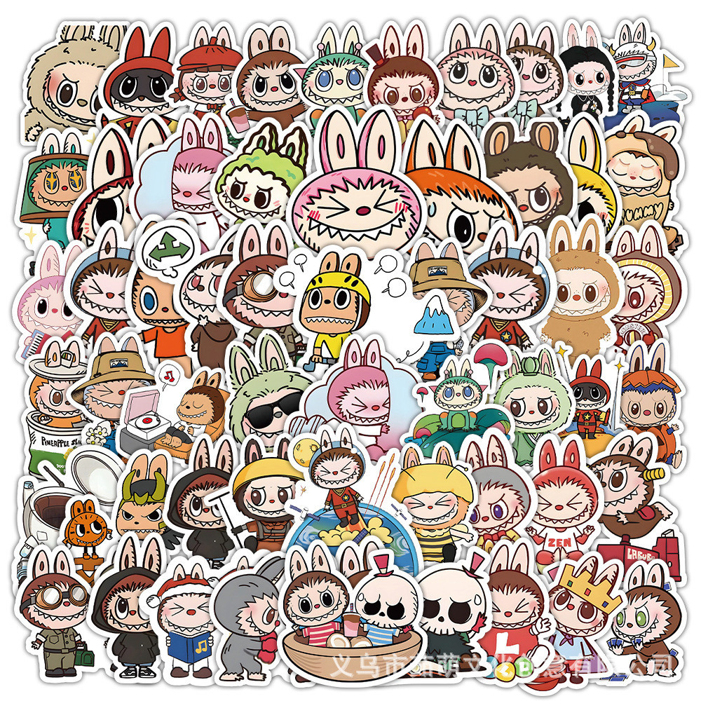 50PCS Cartoon The Monsters LABUBU Waterproof Graffiti Stickers For ...