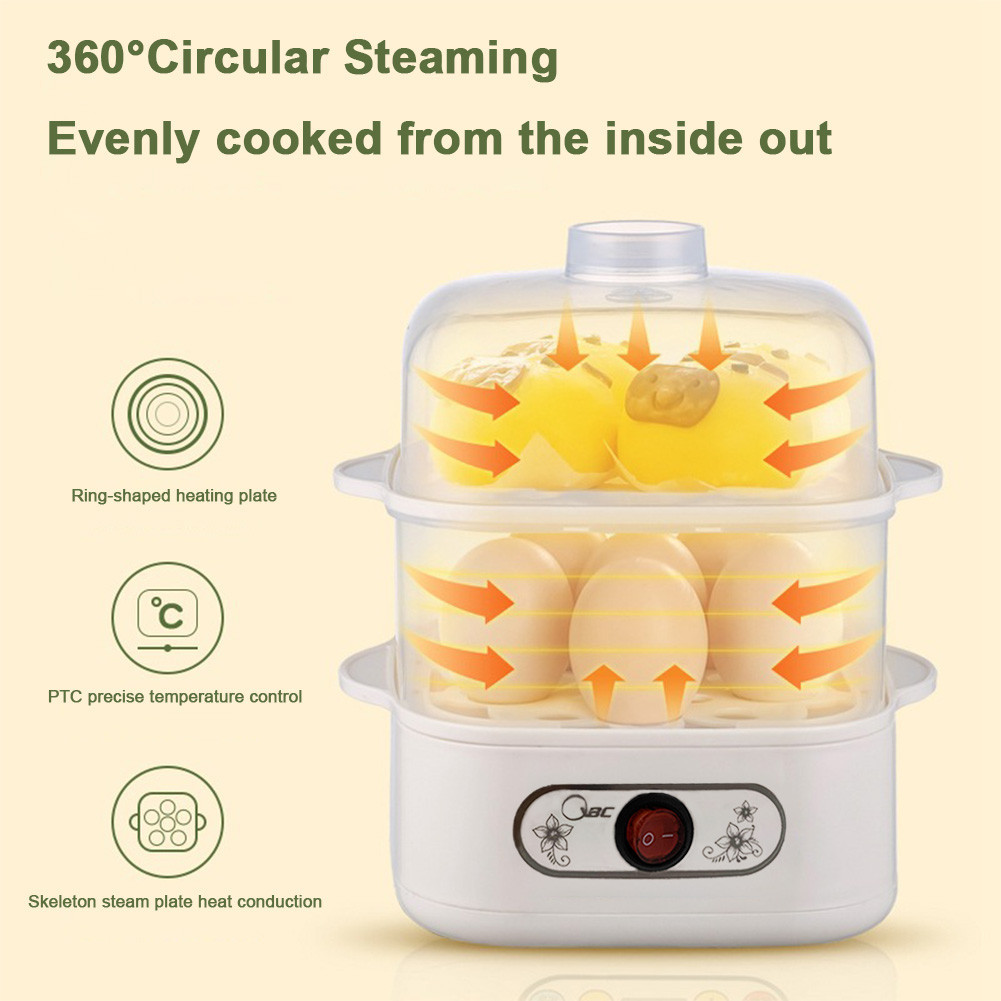 ☺ Two/Three-Layer Electric Egg Boiler Steamer Breakfast Maker Siomai ...