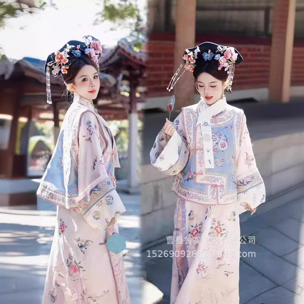 Hanfu Female Qing Dynasty Printed Ancient Costume Qing Dynasty Yanji ...