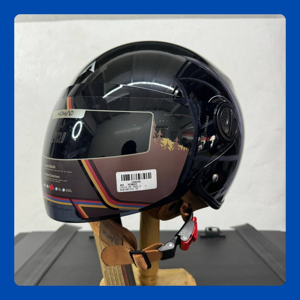 Nomad ZYCLO PD S0 - Open Face Dual Visor Helmet gloss black jzen ...