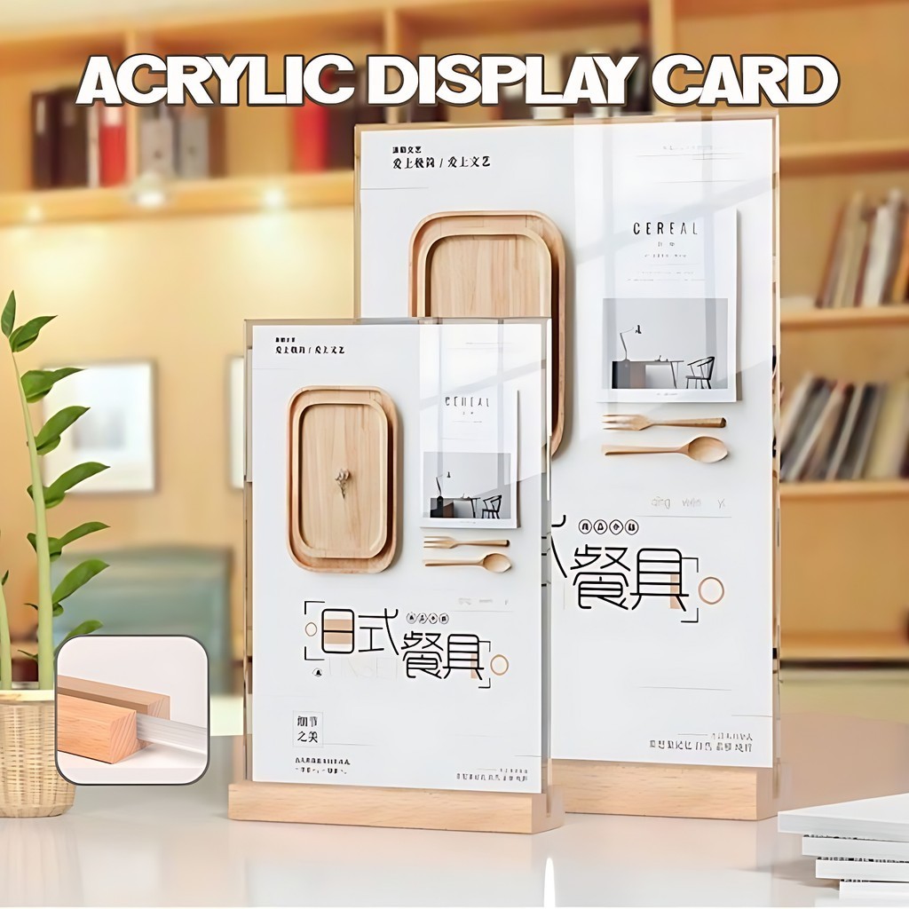 A4 A6 Acrylic Display Stand Desk Shelf Stand Display Card For Business ...