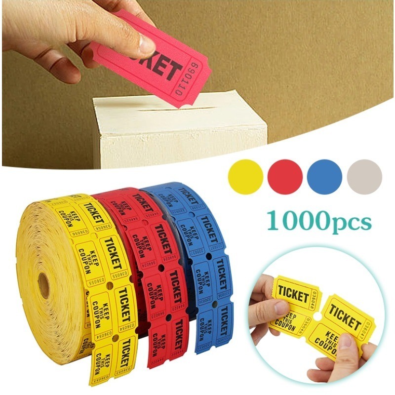 1000 Pcs/roll Raffle Tickets Auction Lottery Election Ticket Admit One ...
