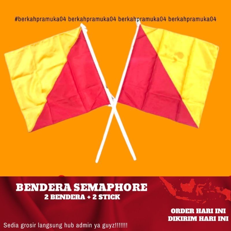 Semapur flag + stick (2 flags + 2 sticks) a pair of semapor flags FLAG ...