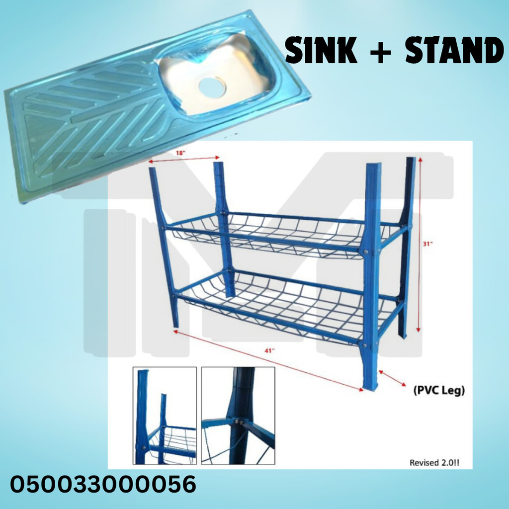 18" x42"Kitchen Stainless Steel Sink with Sink Stand Complete Set/Rak ...