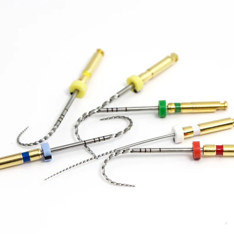 Dental File Root Canal Taper Endodontic File Gold Heat Activated Rotary ...