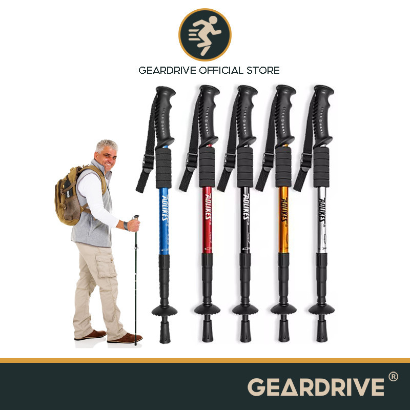 GEARDRIVE Mountaineering Cane Made of Aluminum Alloy with Straight ...