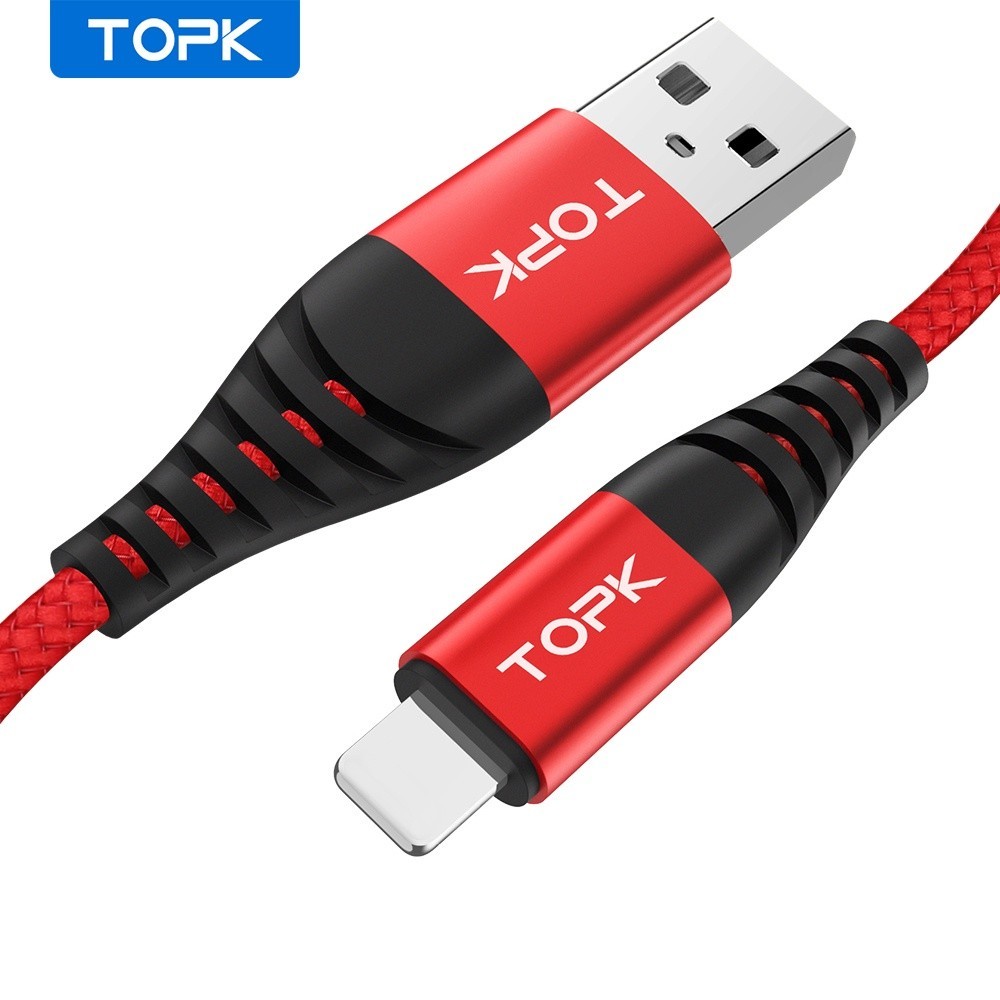 TOPK AN42 USB Cable for 8-Pin 2.1A Fast Charging USB Charger Data Cable ...