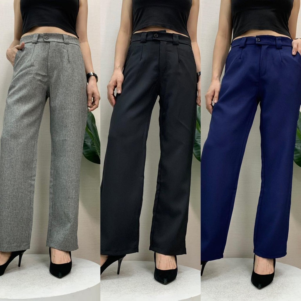L-5XL Women's Office Slacks For Work Straight Leg Suit Pant School ...
