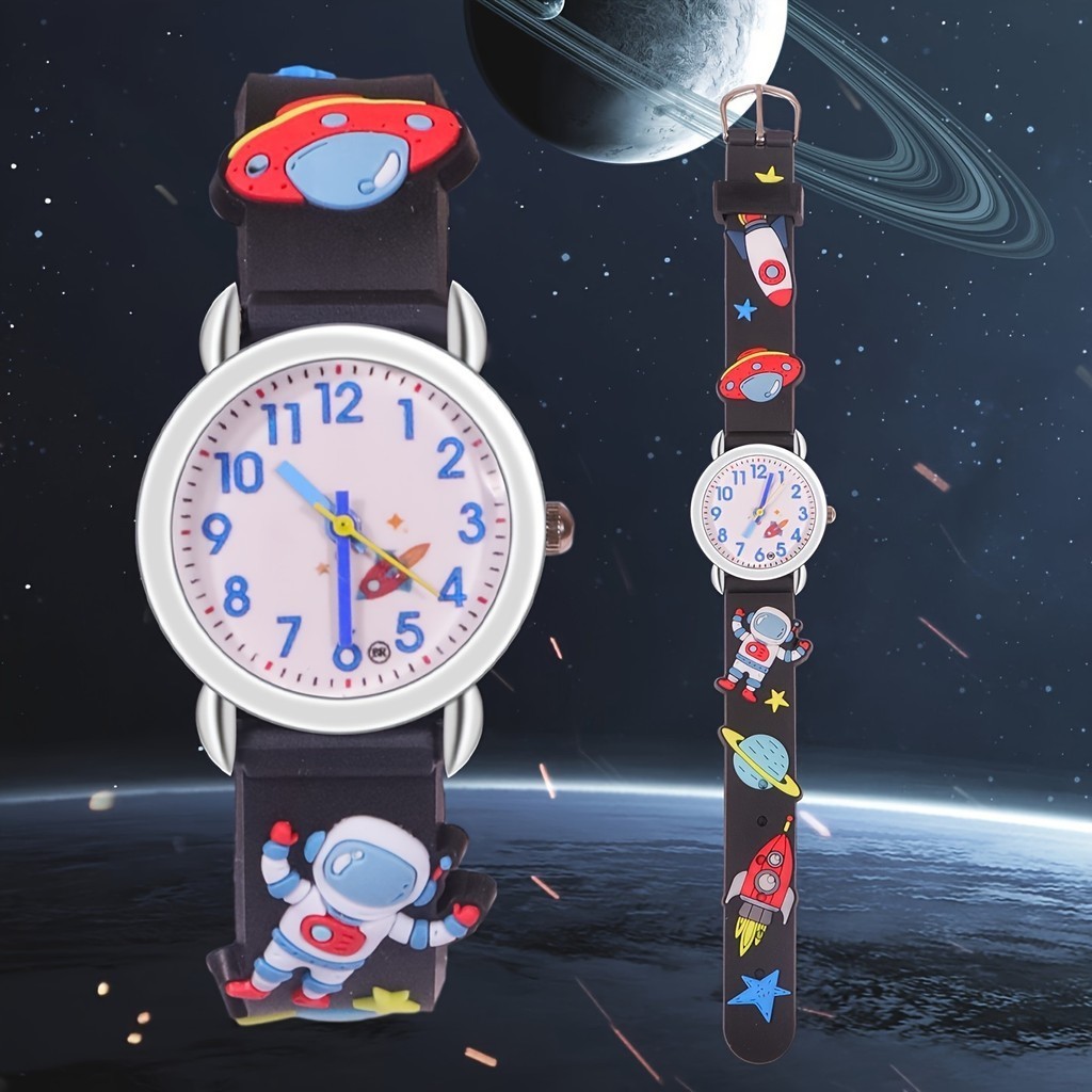 Kegllect Kids Spaceship Cartoon Quartz Watch Children Cute Round Dial ...