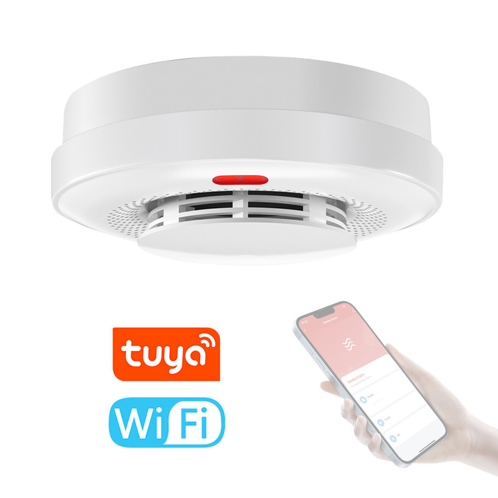 Tuya Wifi Smoke Detector Fire Protecting Sound Alarm Sensor Cellphone ...