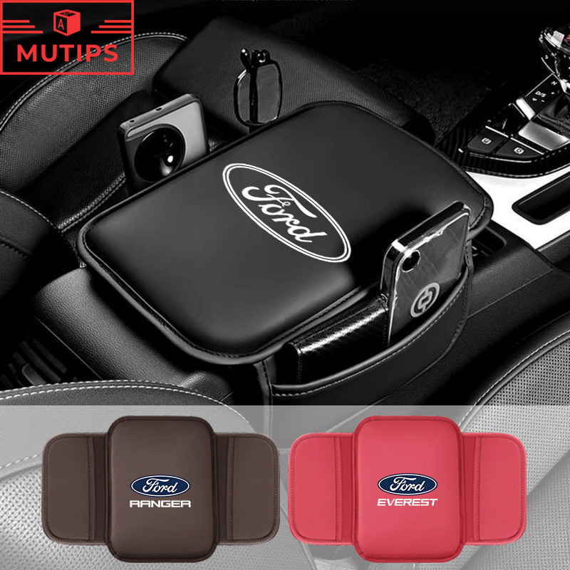 Ford Car Armrest Pad Leather Center Console Armrest Storage Box ...