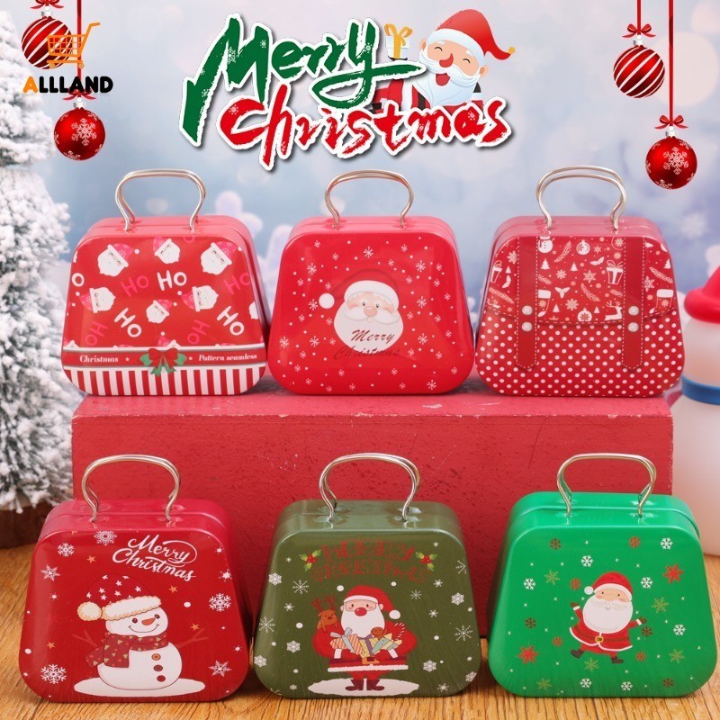 Christmas Tin Gift Box - Mini Metal Candy Box - Handbag Storage ...