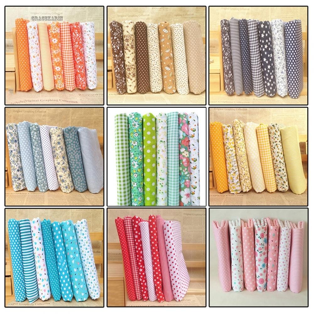 Bundle of 7 Soft Touch Cotton Quilt Fabrics Perfect for Handmade Crafts ...