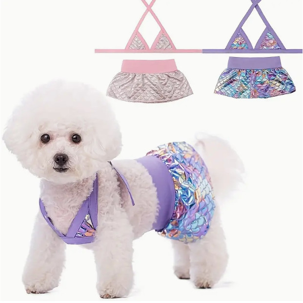 Adorable Puppy Bikini Swimsuit - Quick-Dry, Adjustable Fit for Small ...
