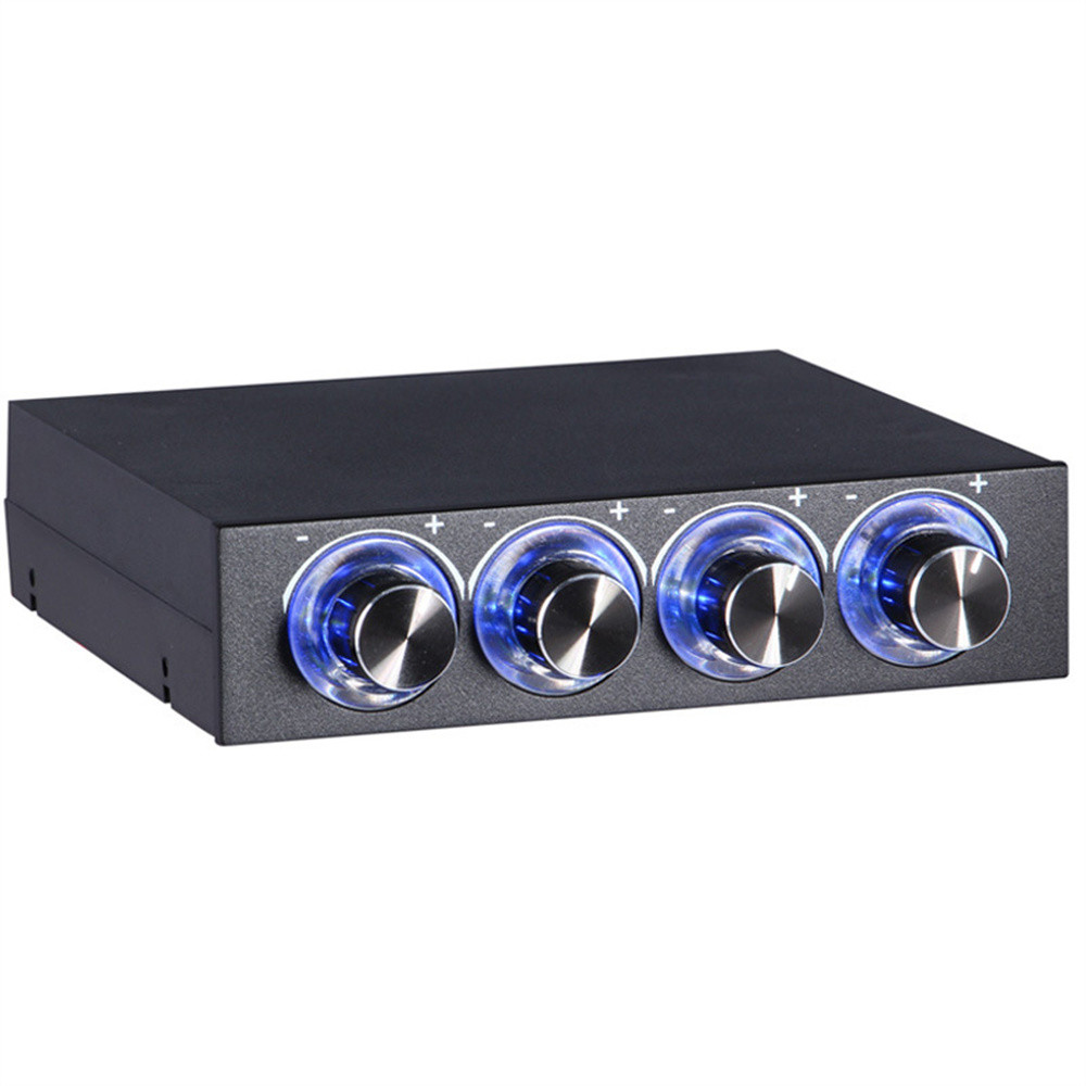3.5 "FDD Front Chassis Panel Fan Speed Controller 4 Channel W/ LED ...