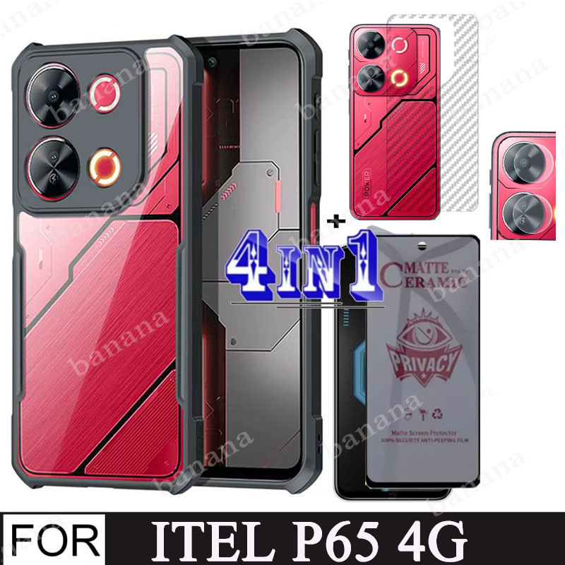 4 In 1 itel P65 Shockproof Phone Case for itel P55 5G P55+ P55T Camera ...