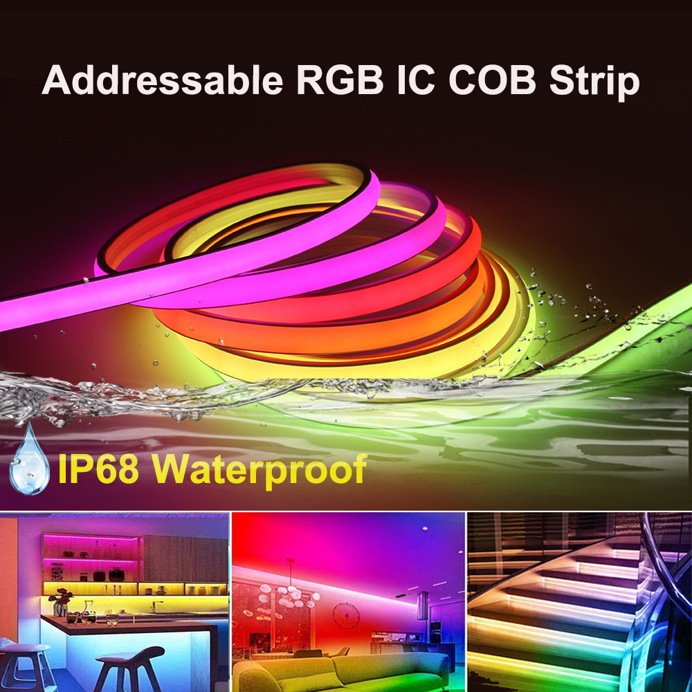 5M IP68 Waterproof RGB IC LED Strip Addressable RGB LED Strip Light ...