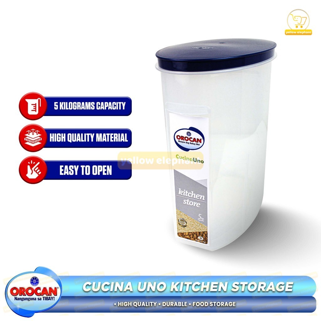 OROCAN Rice Box Food Dispenser Kitchen Storage Cucina Uno 5kg | Shopee ...
