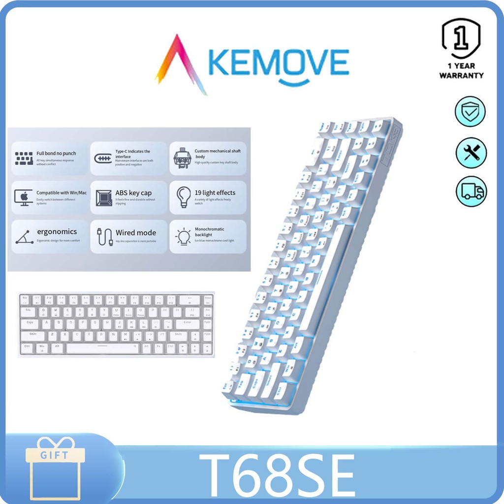 KEMOVE T68SE Wired backlit mechanical keyboard Gaming esports Laptop ...