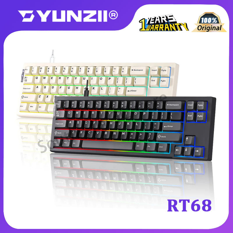 YUNZII RT68 Black rapid trigger mechanical gaming keyboard, Hall effect ...