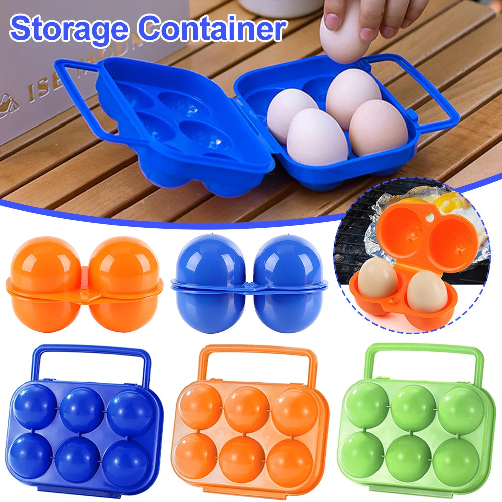 6 Grid Egg Storage Box Container Portable Plastic Egg Holder Household ...