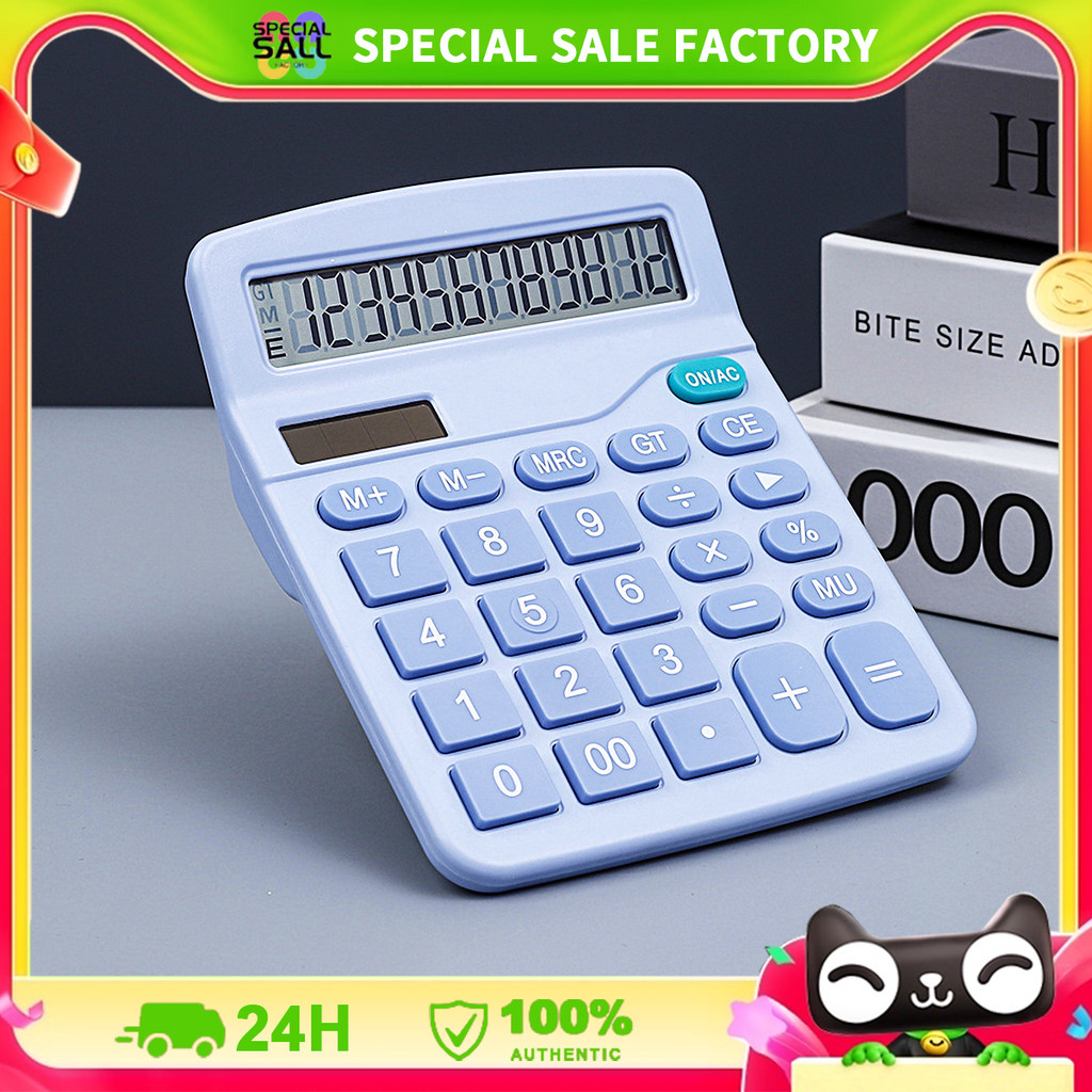 Solar/battery Dual Power Electronic Calculator 12 Bit Large Screen ...
