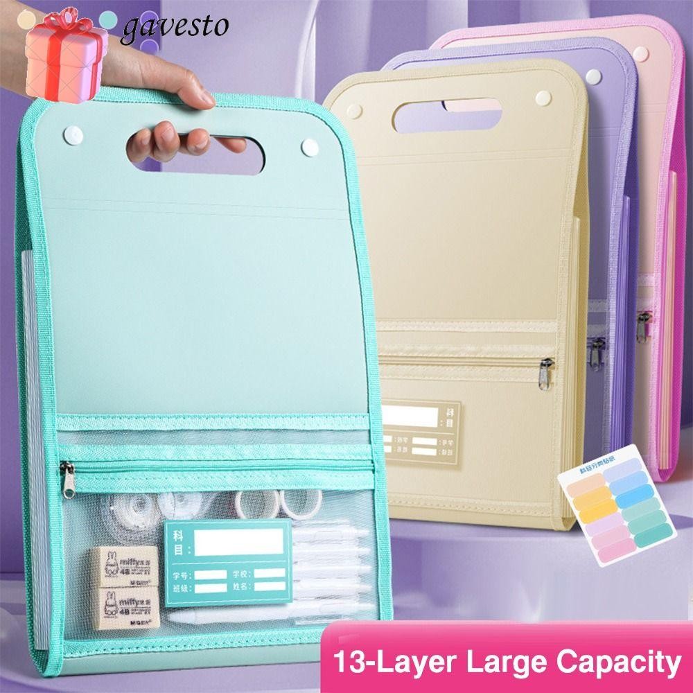 GAVESTO A4 File Folder, Waterproof Test Paper Storage Organ Bag ...