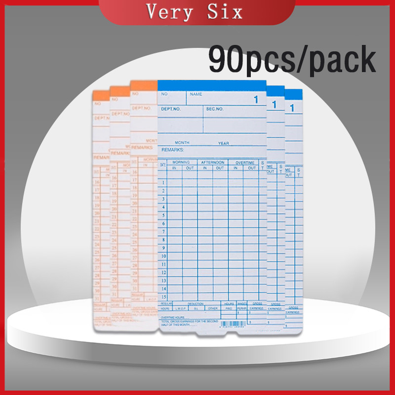 90Pcs Monthly Time Card 2-Sided Employee Attendance Time Clock Record ...