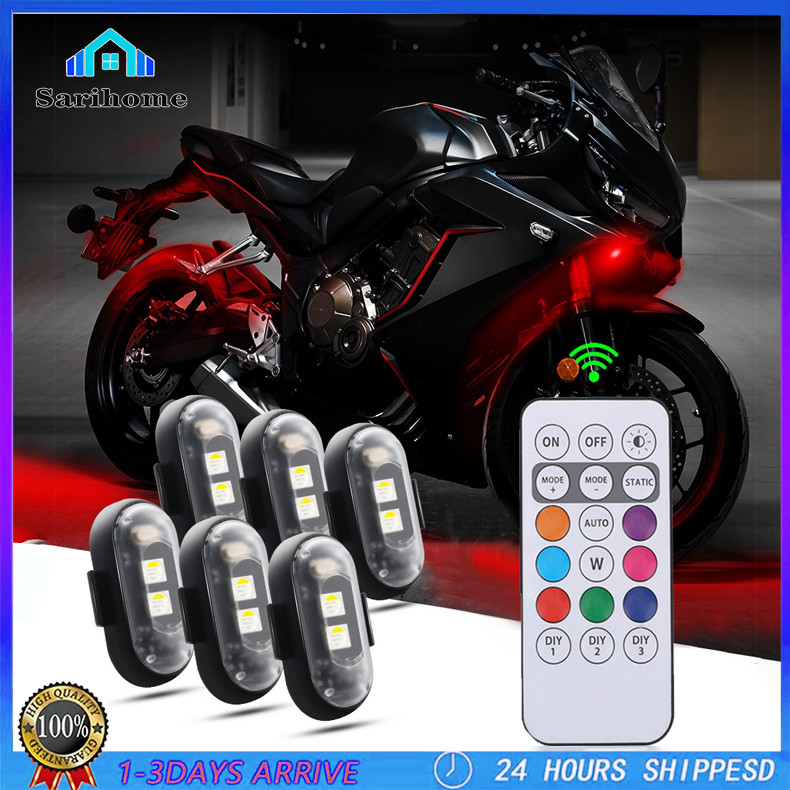 Remote RGB Led Aircraft Strobe lights Motorcycle Lights LED Flash Position Wireless Light ...
