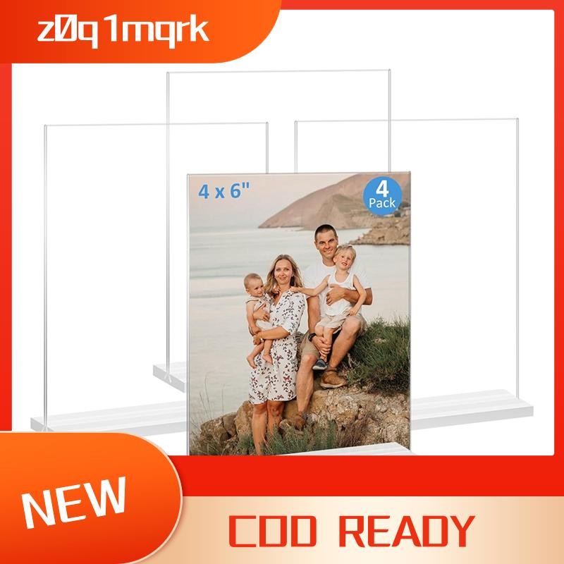 Acrylic Picture Frame 4x6 Inches, 4 Pack Plastic Picture Frames Holder ...