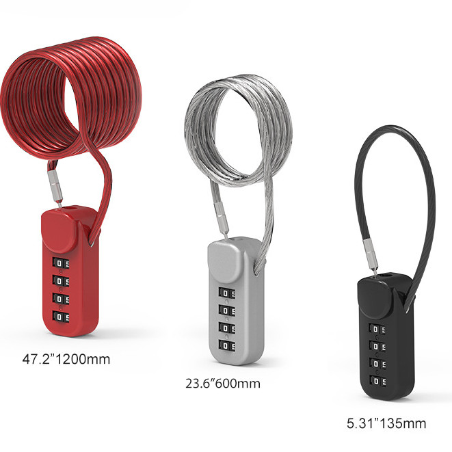 60/120CM Code Padlock Wire Rope Combination Padlock Luggage Backpack ...