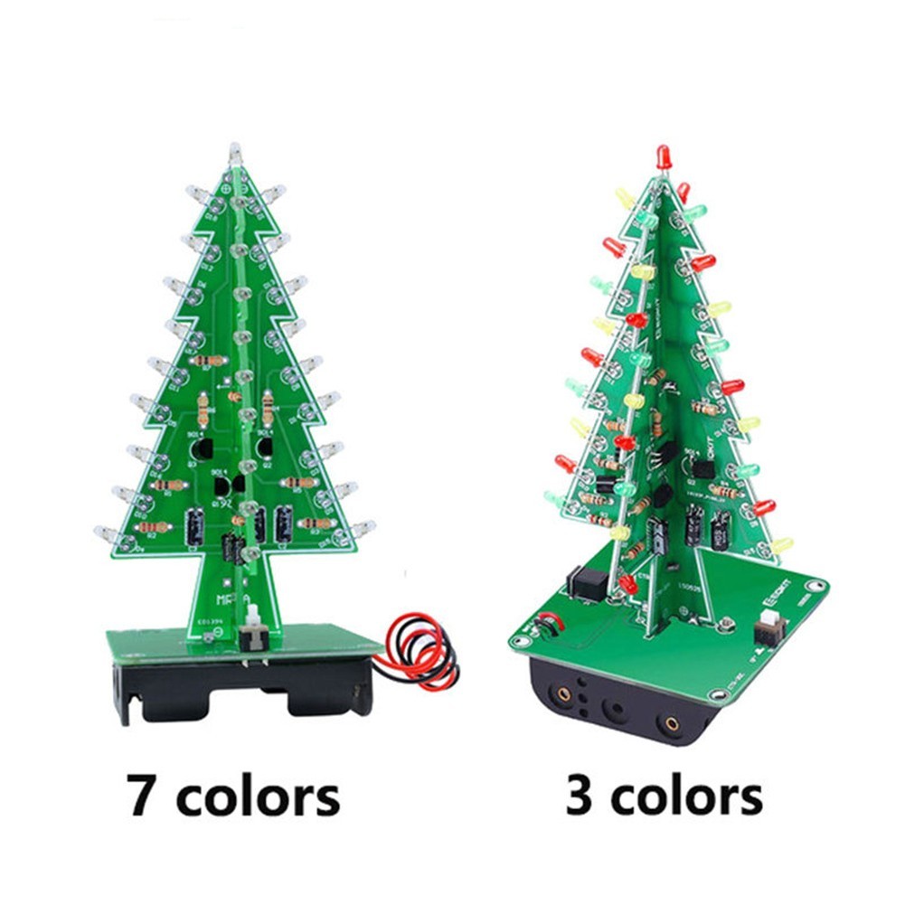 SUPER|DIY 3D LED Flash Circuit Kit Three-Dimensional Christmas Tree ...