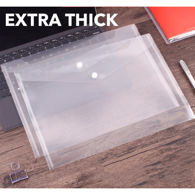 A4 clear Extra Thick thicker pocket files button folder transparent ...
