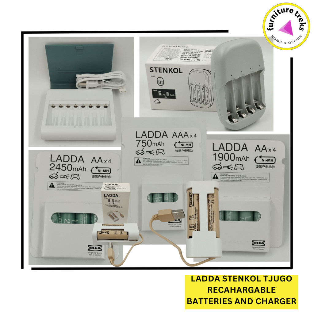 Ladda Stenkol Tjugo Recahargable Batteries and Charger | Shopee Philippines