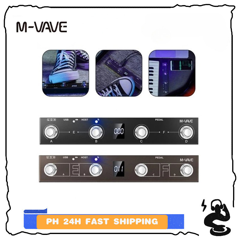 M-vave Chocolate Plus Wireless Midi Controller Keyboard 4 Buttons Foot Switch Supports MIDI Host ...