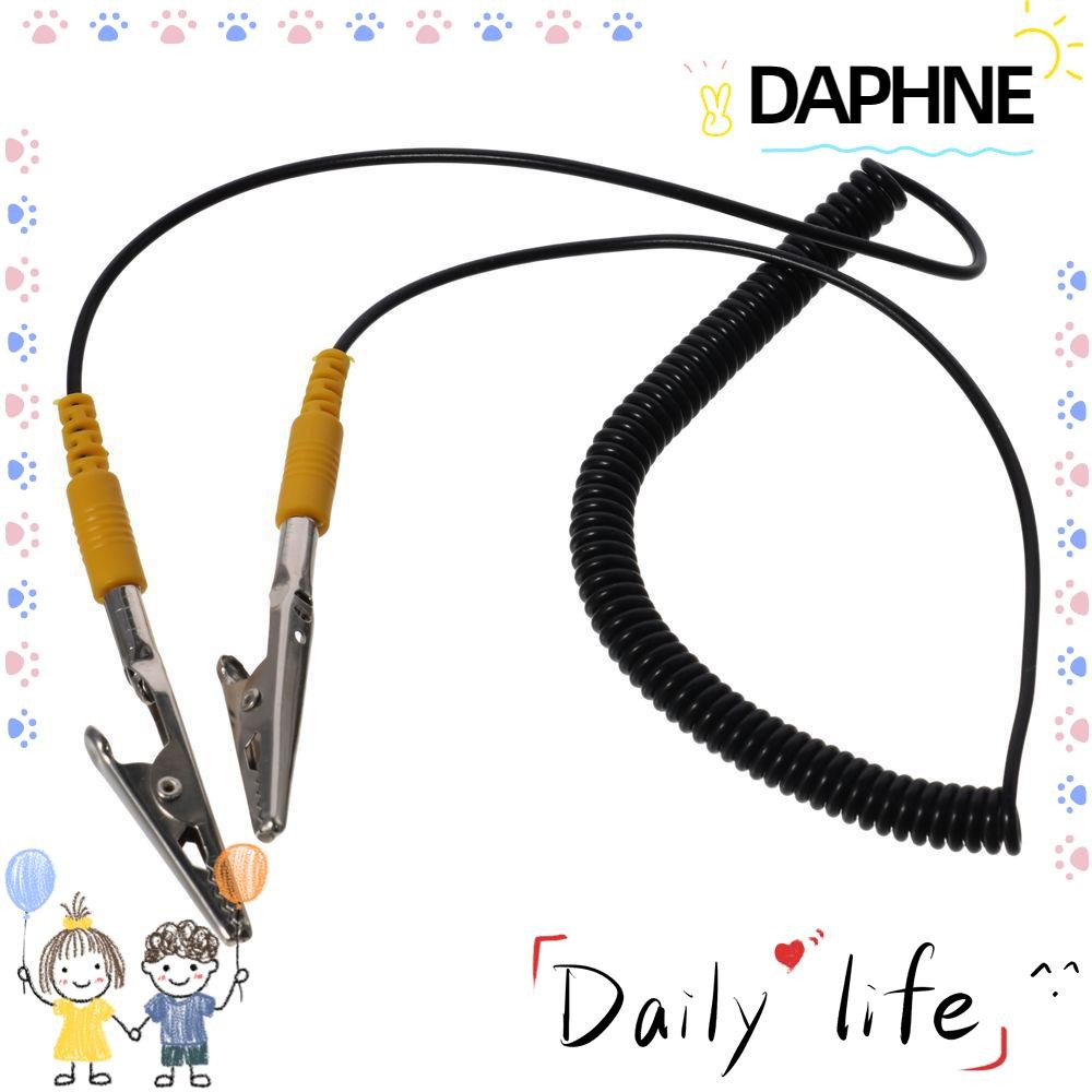 DAPHNE Anti-Static ESD Grounding Cable, PU,Metal Black Coiled Cord, 2mm ...
