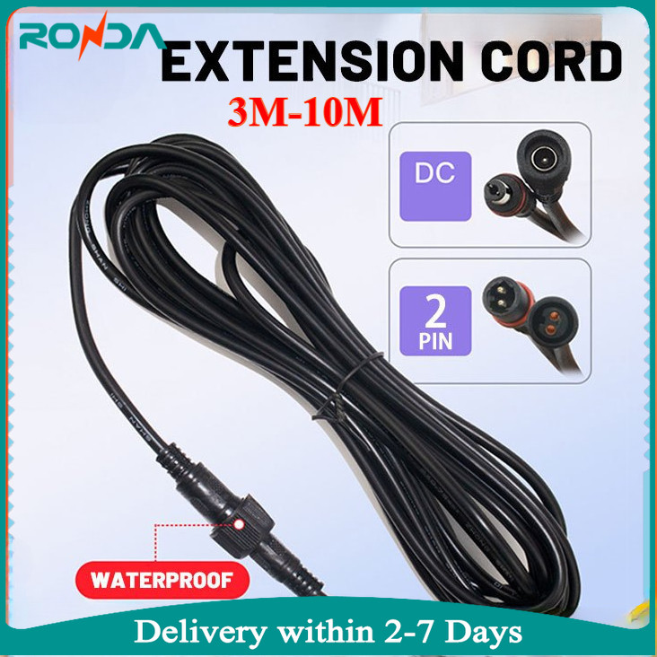 10M Flood Light Waterproof IP67 Solar Light Extension Cable Thick Wire ...