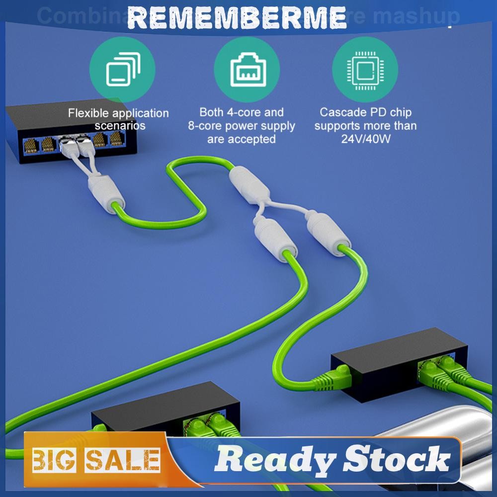 Waterproof Ethernet PoE Splitter Combiner Adapter Run 2 IP Cameras on 1 ...