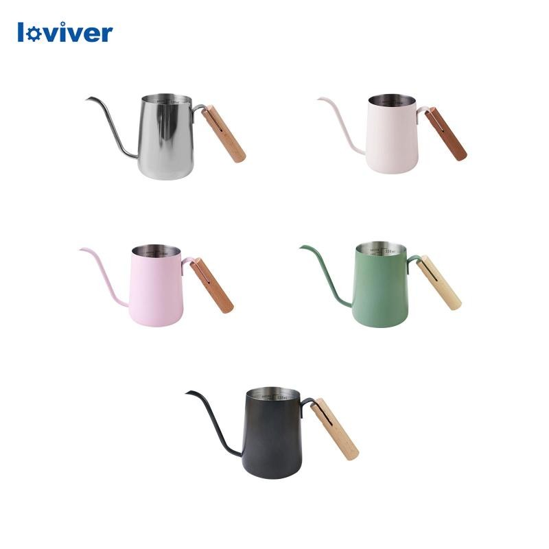 [Loviver] Pour over Kettle Small Gooseneck Kettle 350ml Wooden Handle ...