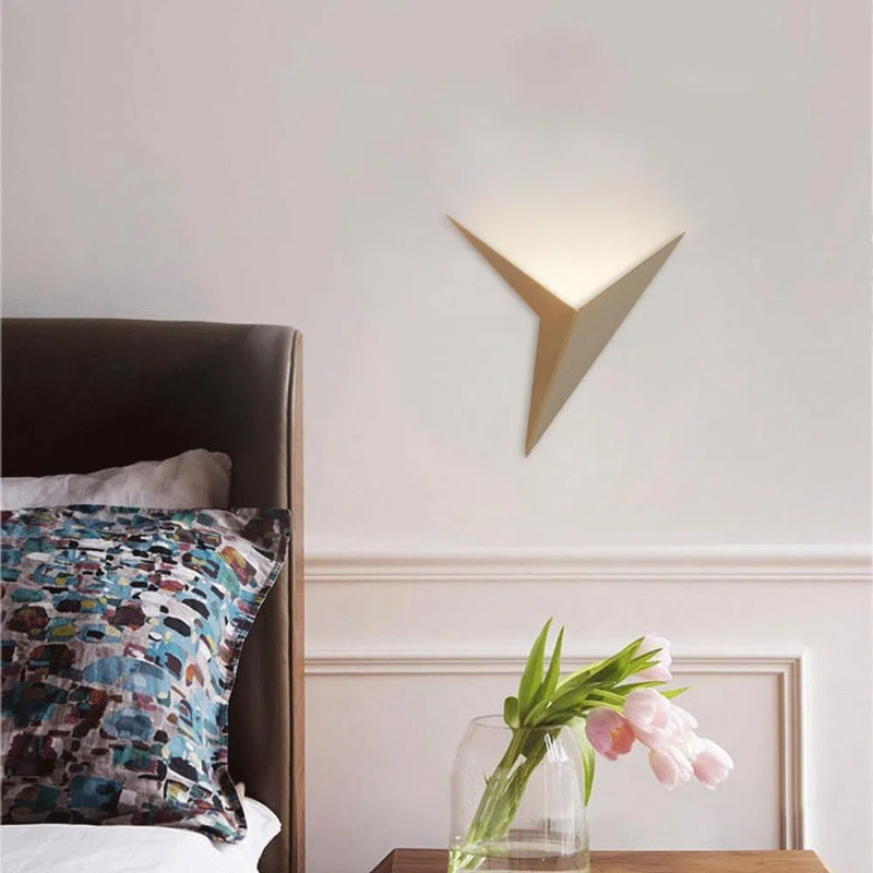 Nordic Simple Led Triangle Wall Lamp Modern Iron Art Interior Wall ...