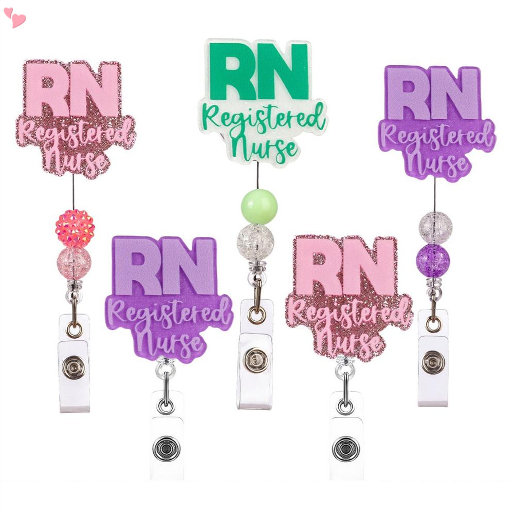 RN Nurse Badge Reel Retractable Nursing ID Clip Nursing Badge Holder ...