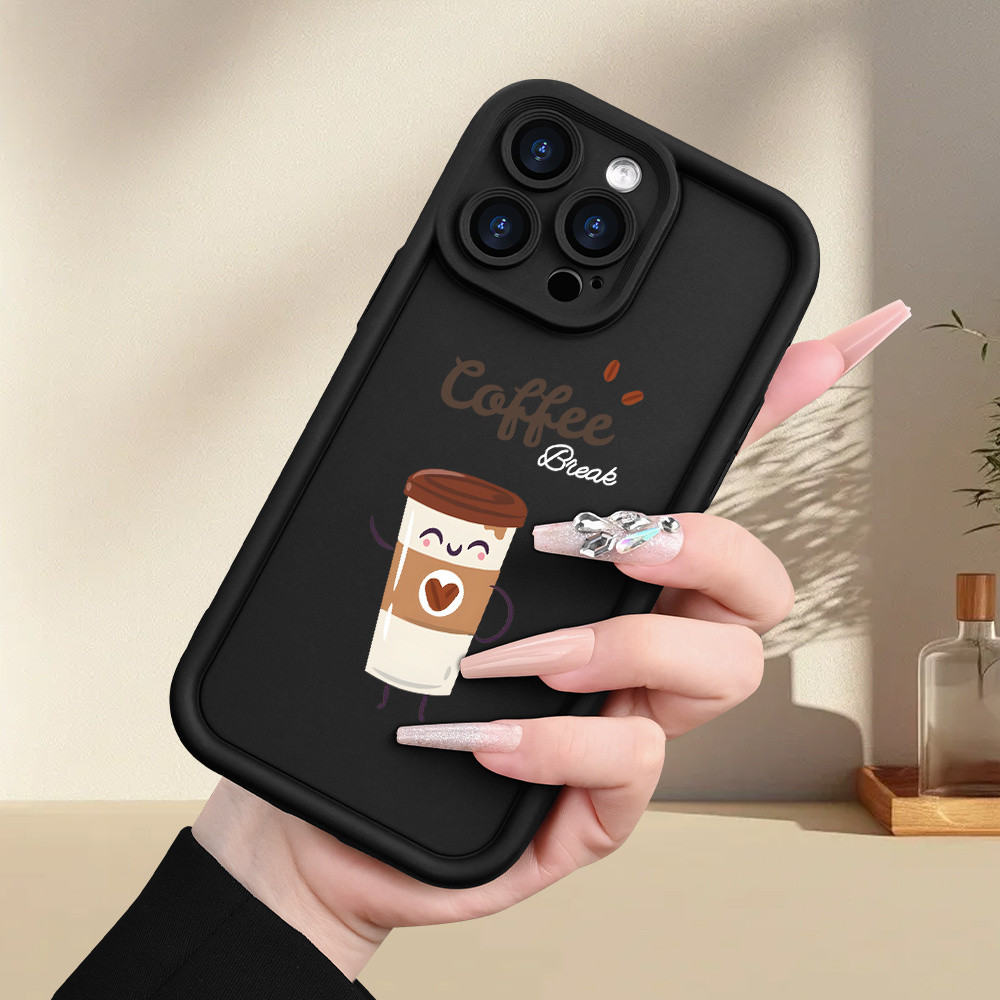Creative Coffee Cup Printed Pattern Phone Case for iPhone Apple 15/14 ...