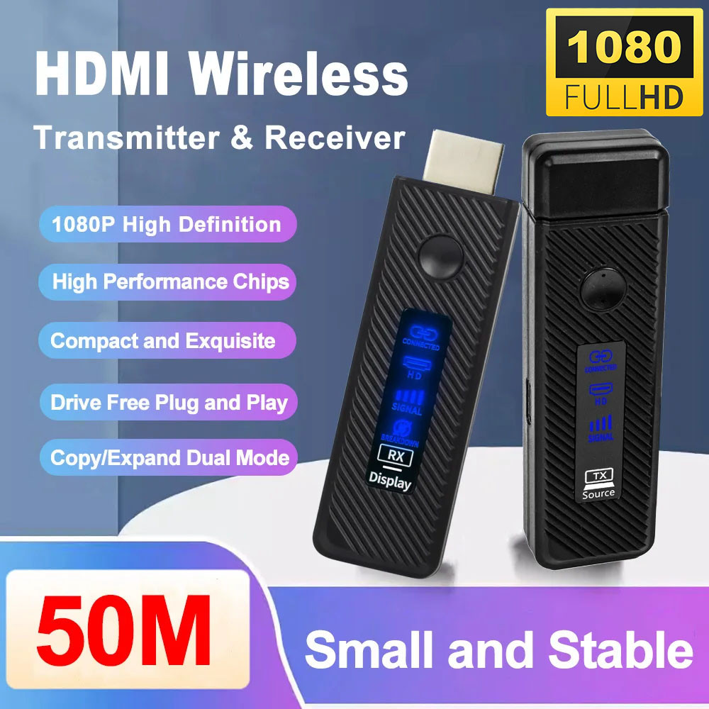 50M 5.8G 1080P Wireless HDMI Video Audio Transmitter Receiver Extender ...