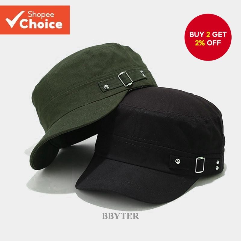 Fashion Summer Men's Military Cap Sun Protection Solid Color Cotton ...