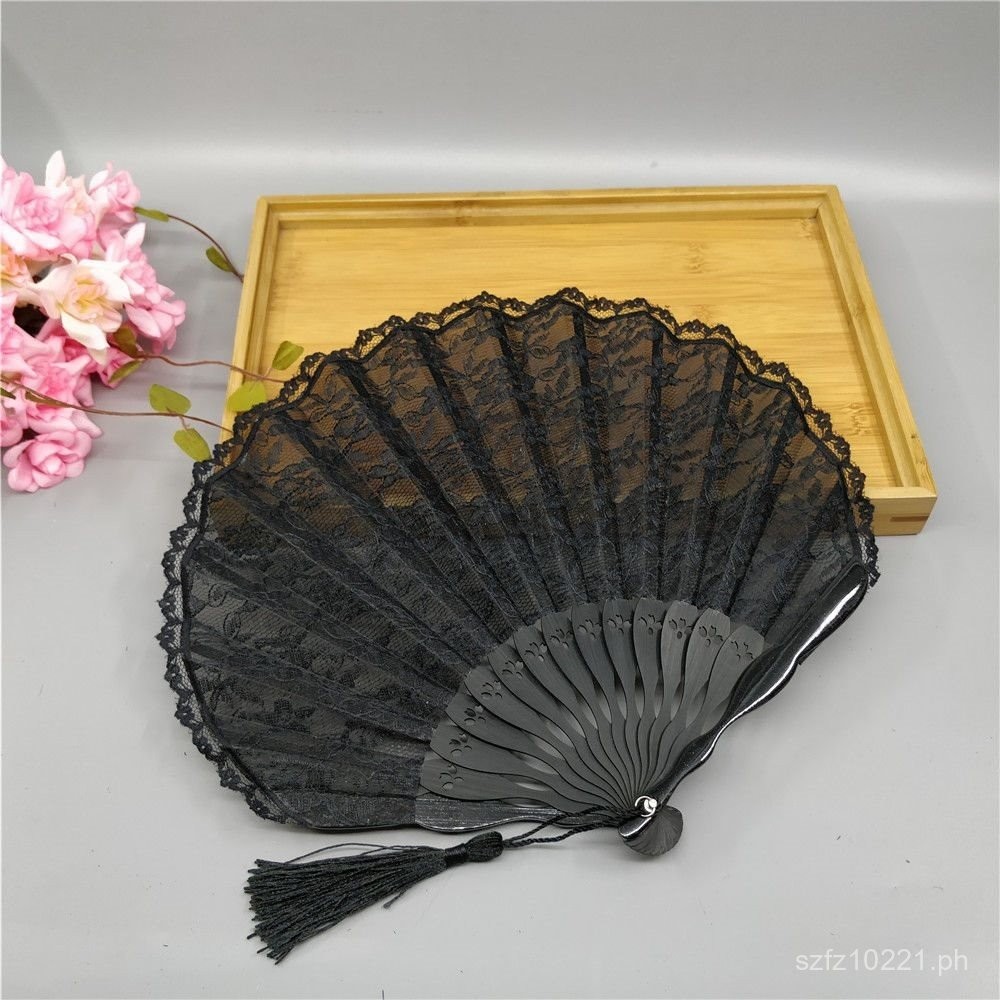 High-end Women's Lace Fan Folding Fan Shell Fan Knife Fan Women's Fan ...