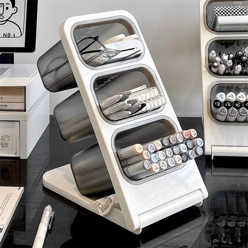 Pen Holder Storage Box Stationery Oblique Insert Type Large-Capacity ...