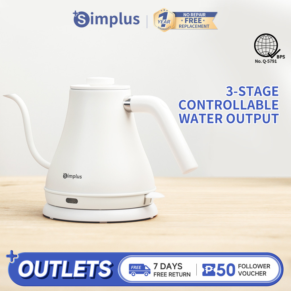 Simplus Gooseneck Electric Kettle Pour-Over Coffee & Tea Pot Stainless ...