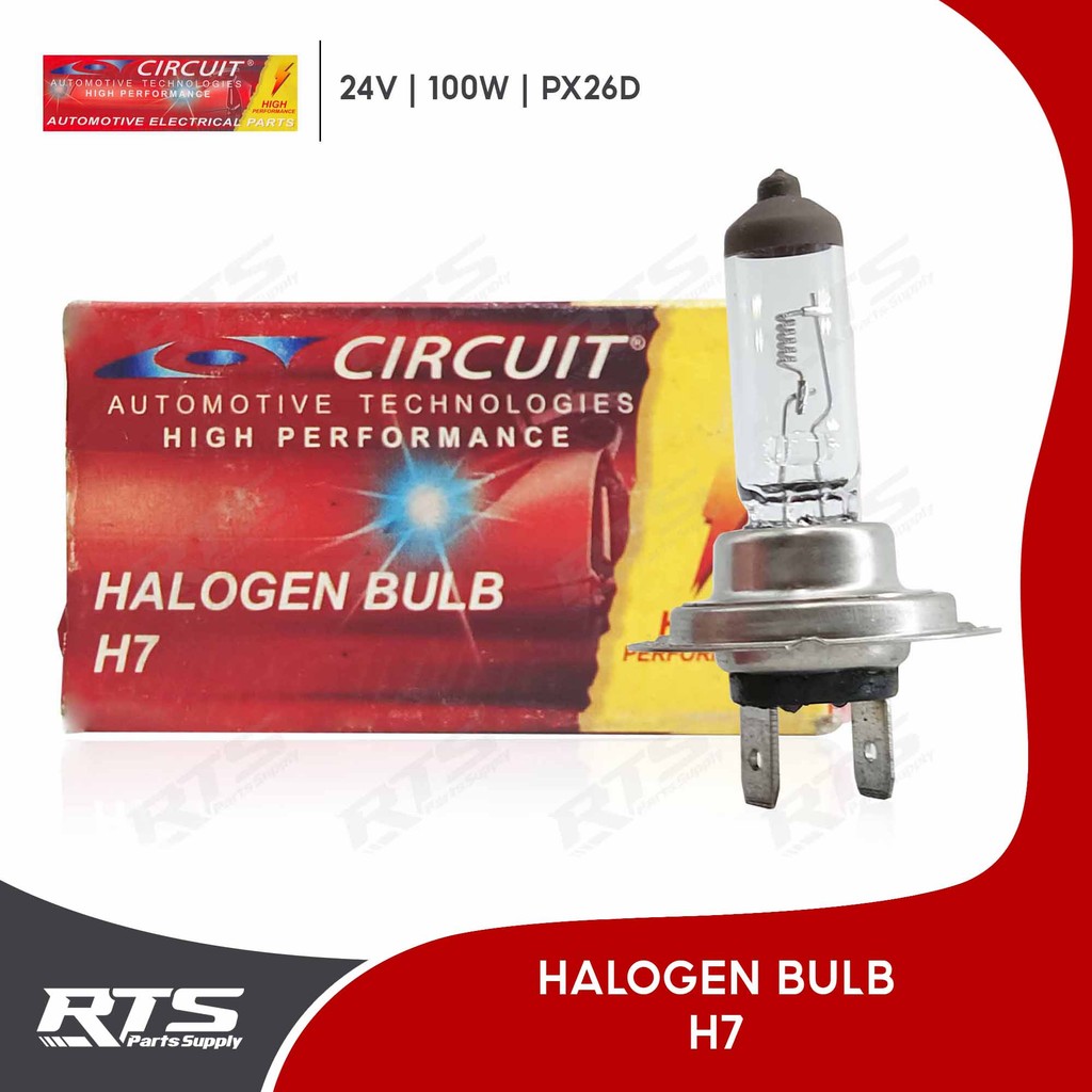 Circuit Halogen Bulb H7 24V 100W (1 PC) | Shopee Philippines