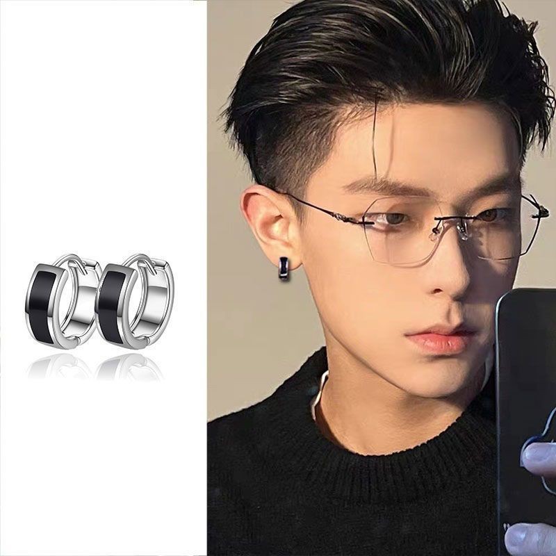 Earrings Men's High-End Design ins Trendy Unique Simple Men's Single ...